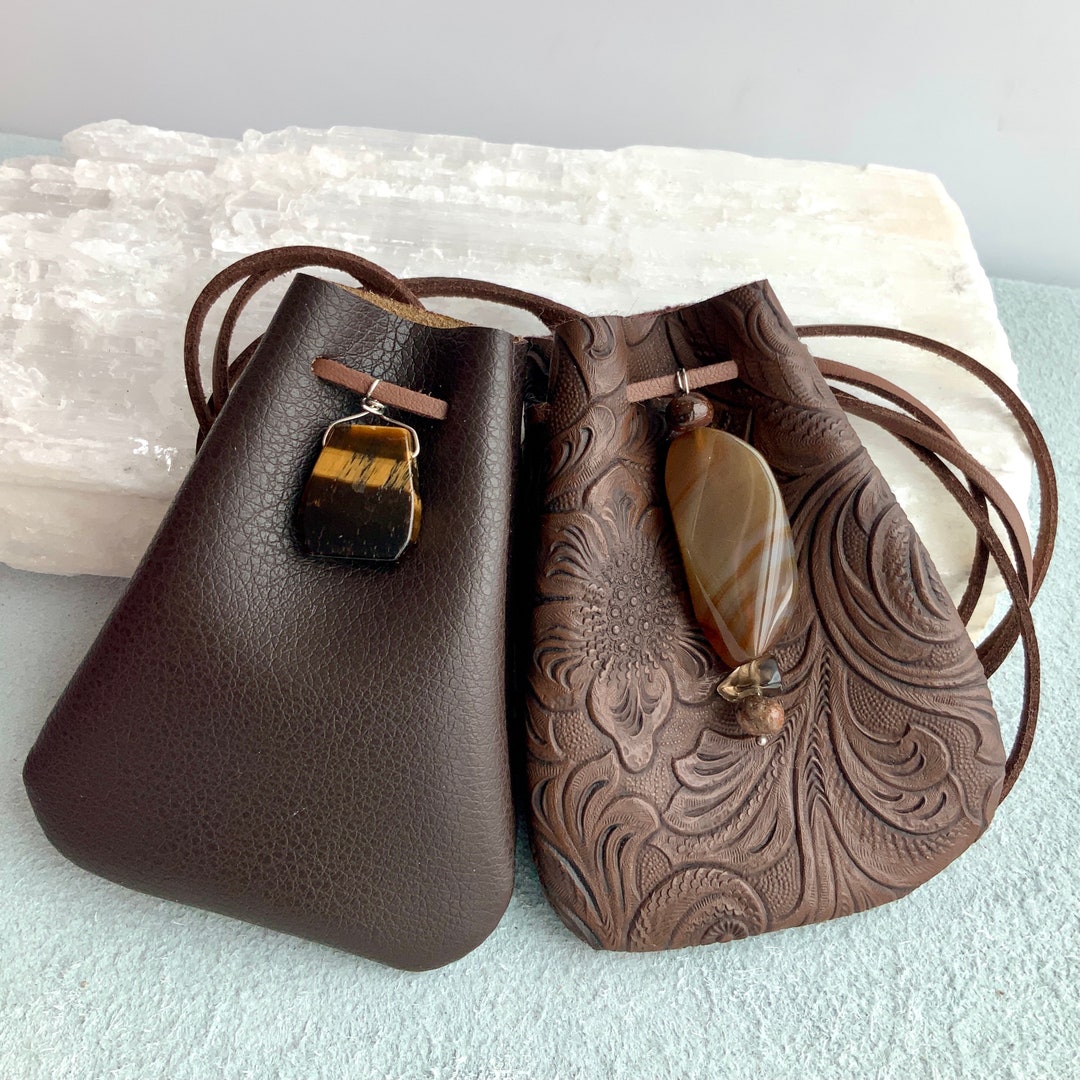 Medicine Bag Vegan Leather Medicine Pouch Amulet Crystal Bag Montana ...