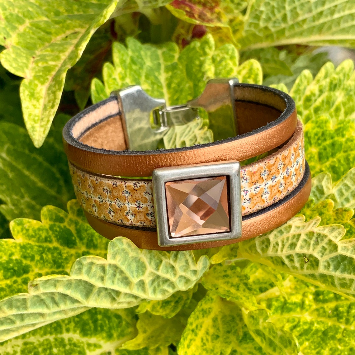 Leather Bracelet Stacking Bracelet Copper Gold European | Etsy