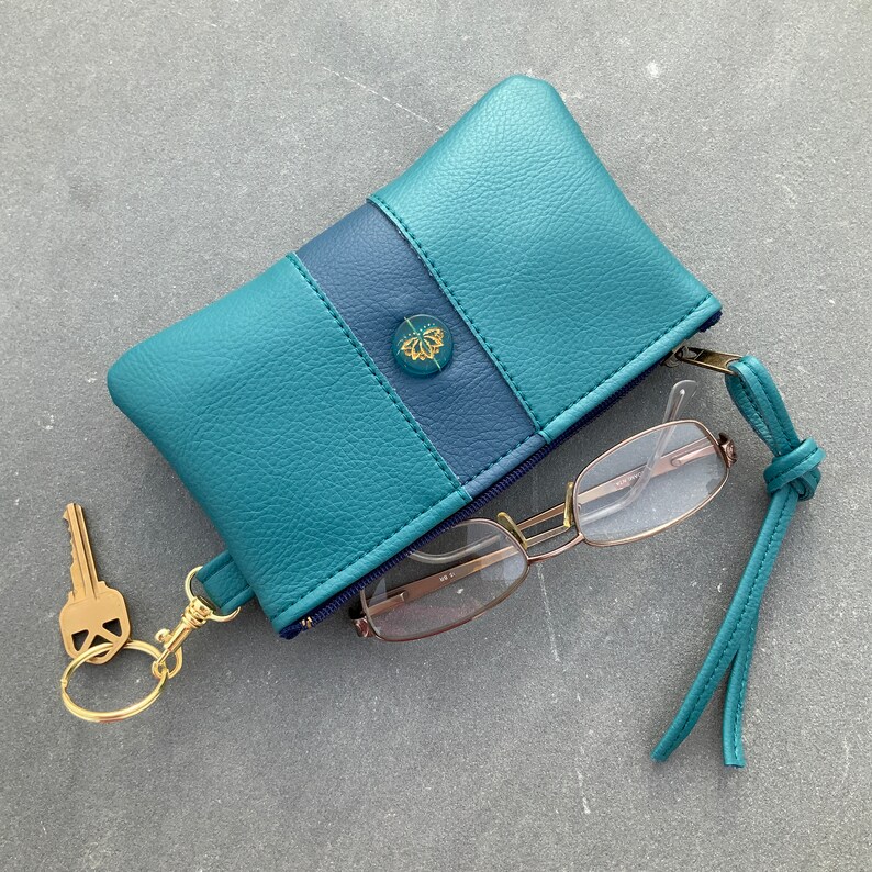 Vegan Yoga Lotus Wallet Eco Leather Key Case Glasses Case Key Chain ...