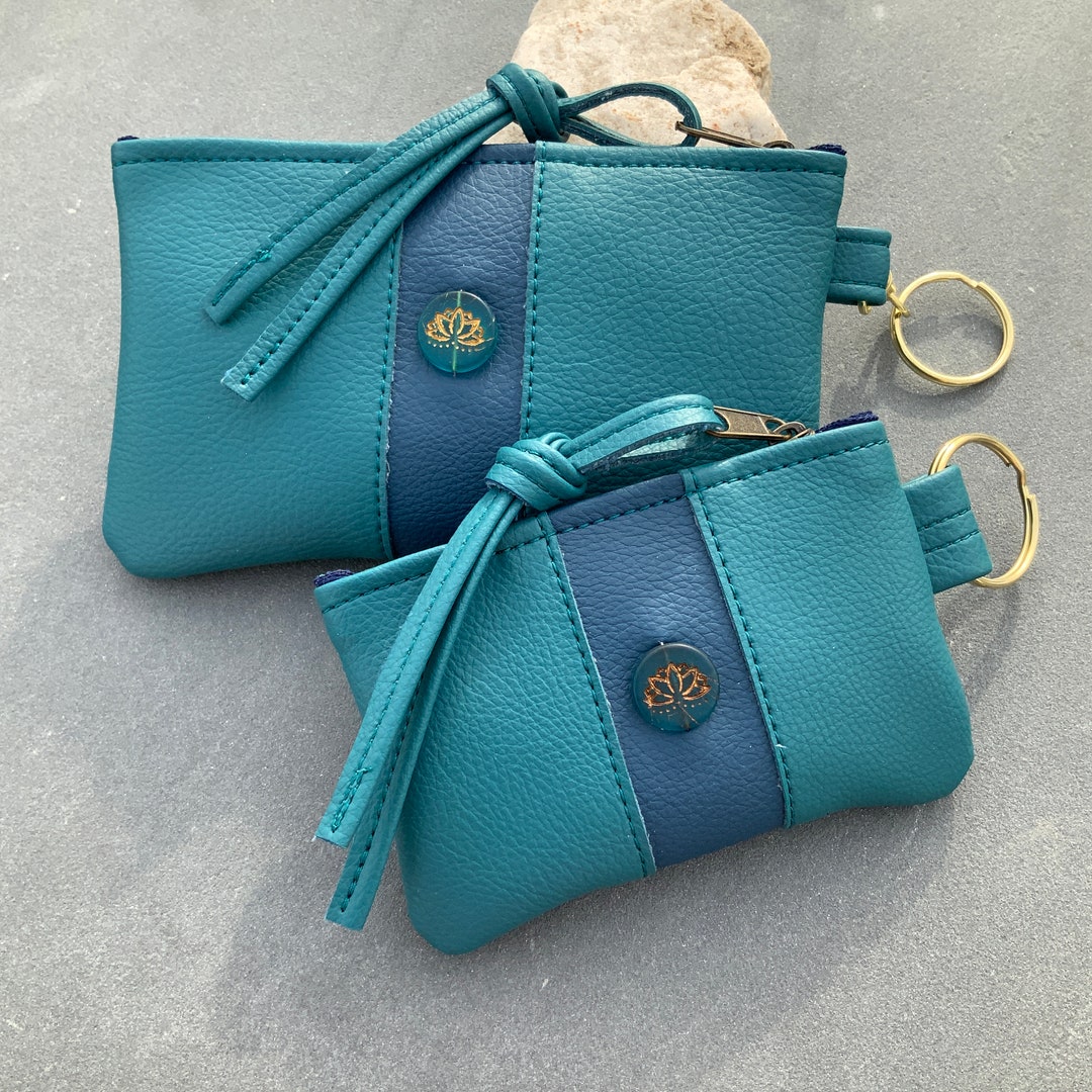 Vegan Yoga Lotus Wallet Eco Leather Key Case Glasses Case Key Chain ...