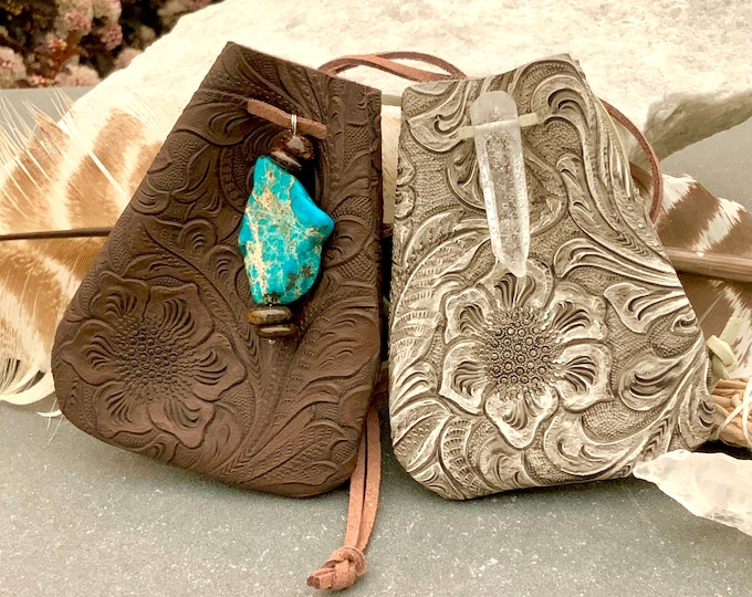 Faux Leather Medicine Bag Vegan Medicine Pouch Amulet Crystal Bag ...