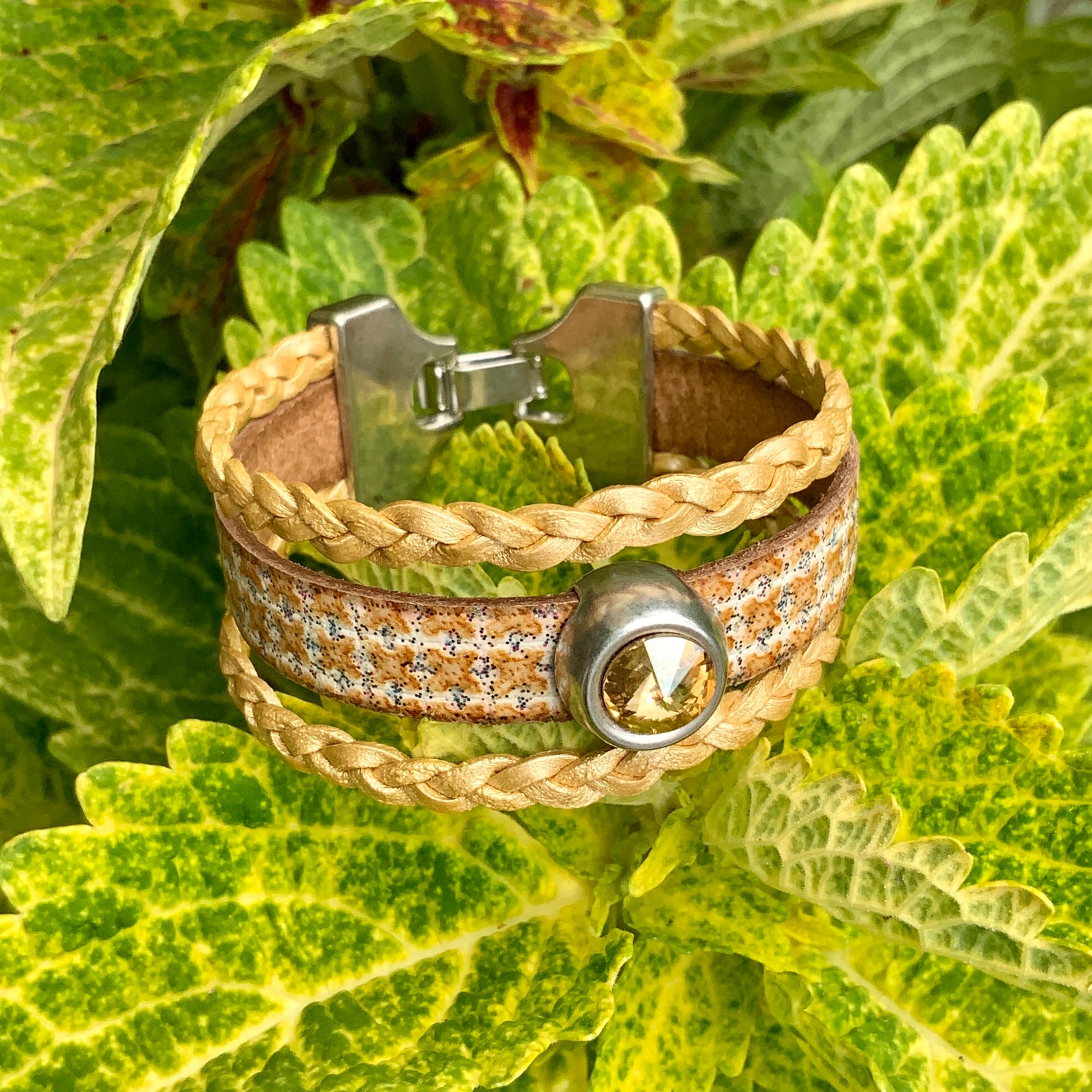 Leather Bracelet Stacking Bracelet Copper Gold European | Etsy