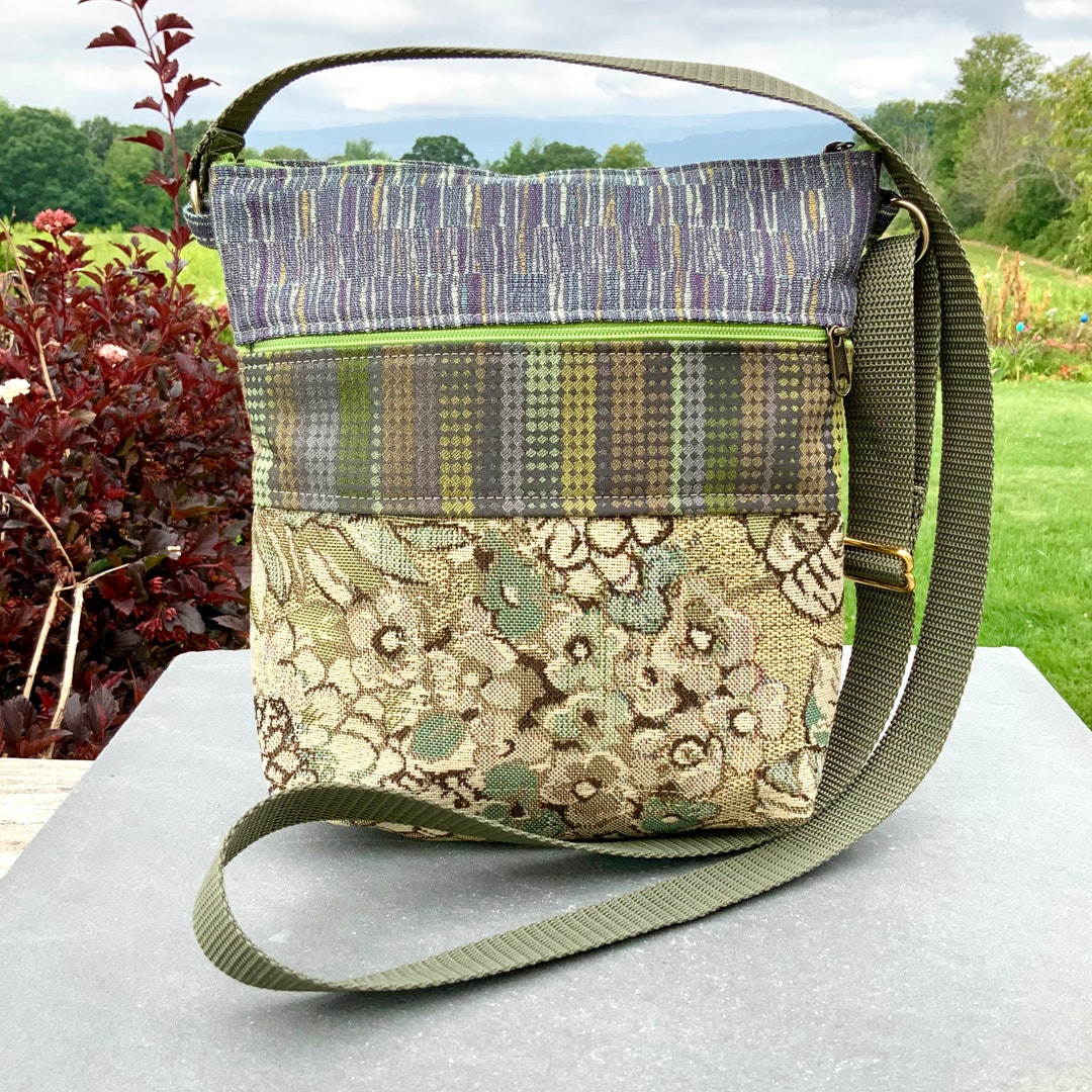 Tapestry Crossbody Bag Upholstery Fabric Bag Vegan Purse Medium Size ...