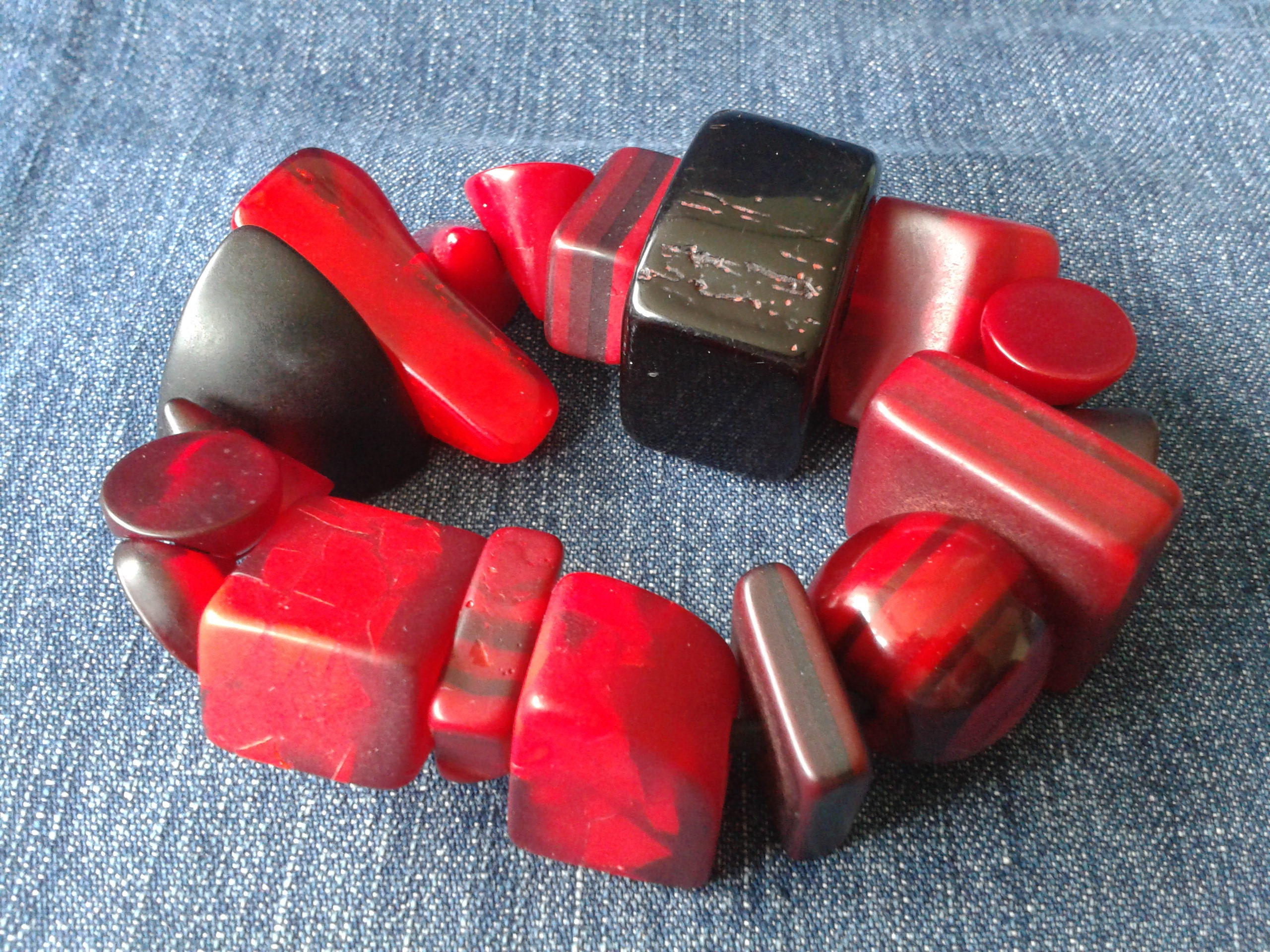 Genuine SOBRAL Bracelet in Striking Scarlet and Black - Etsy