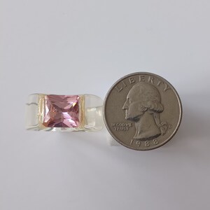 Vintage Clear Perspex Ring Set With Glittering Pink Gemstone - Etsy