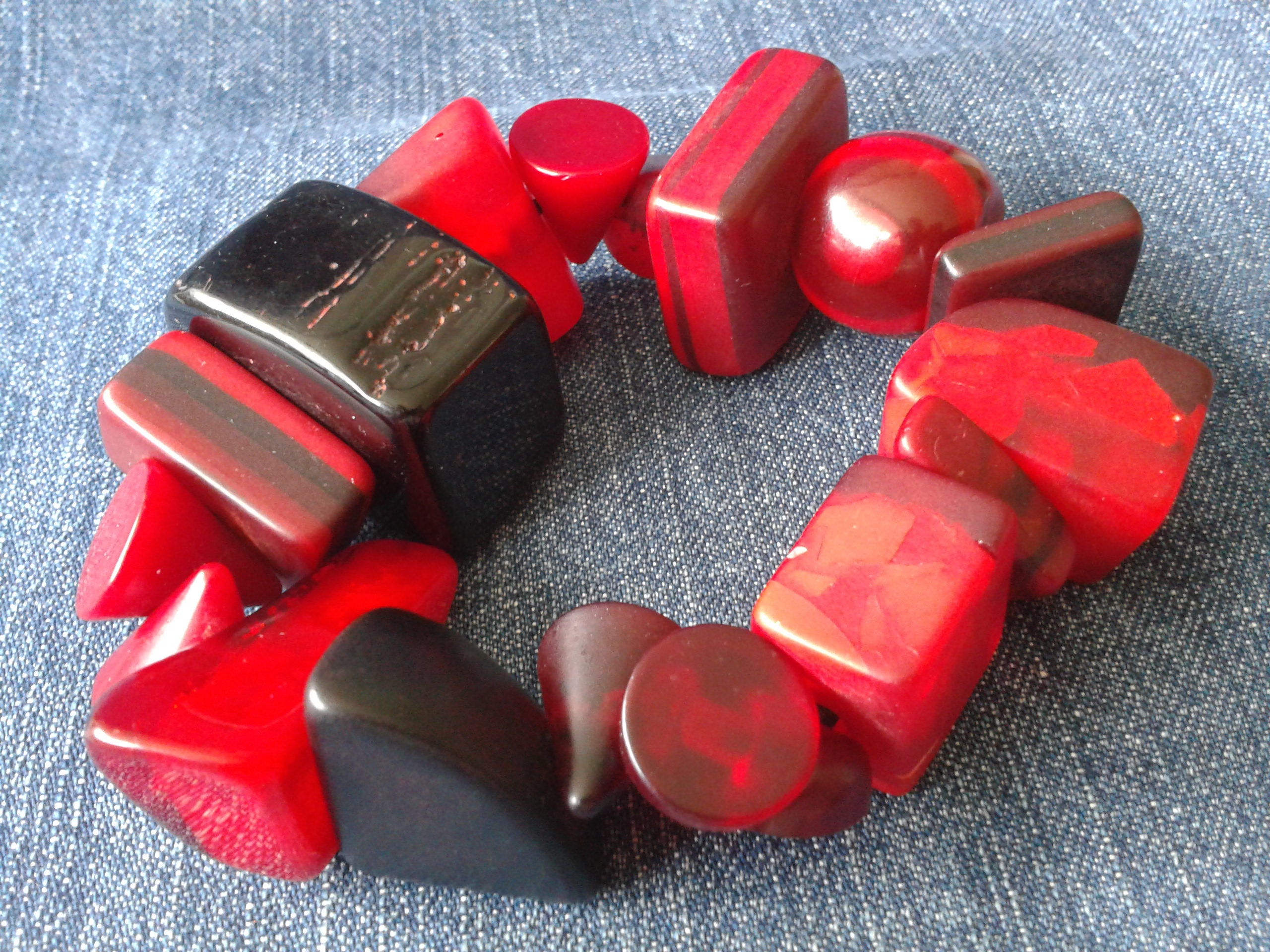Genuine SOBRAL Bracelet in Striking Scarlet and Black - Etsy