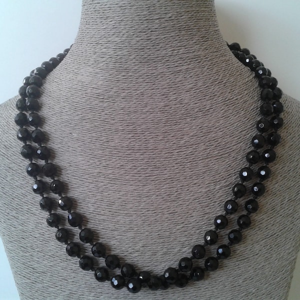 Jet Bead Necklace - Etsy