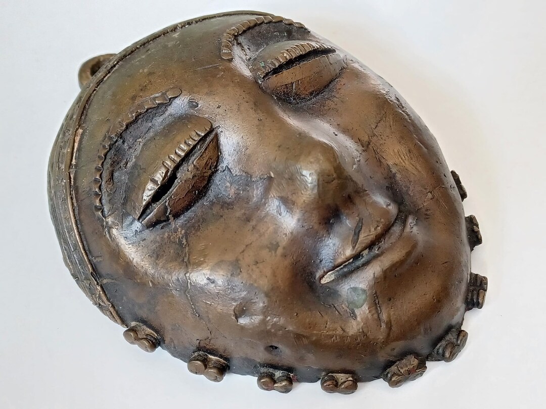 Serene Bronze Death Mask - Etsy