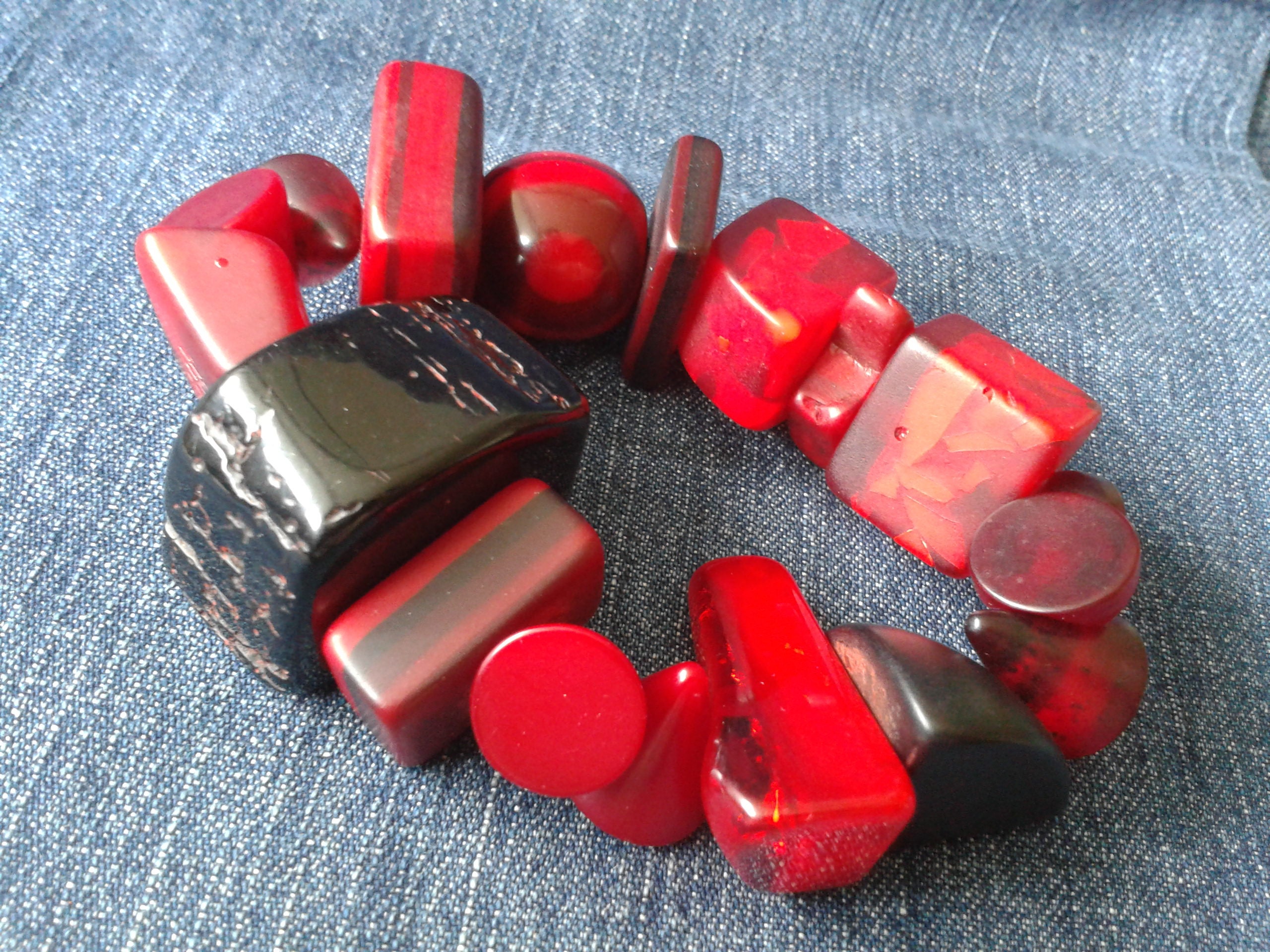 Genuine SOBRAL Bracelet in Striking Scarlet and Black - Etsy