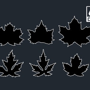 Maple Leaves Drawing in DXF and DWG Format for Laser Cutting - Etsy
