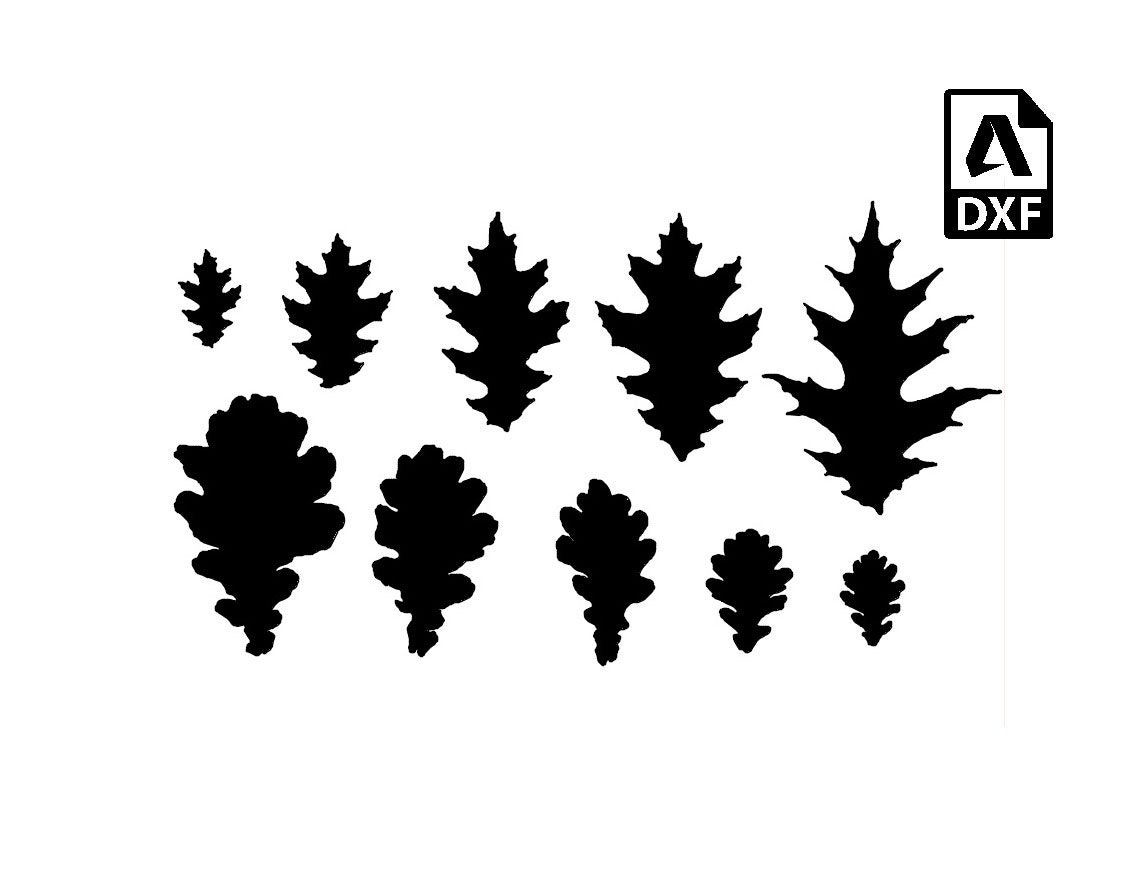Oak Leaves Drawing in DXF and DWG Format for Laser and Plasma Cutting ...