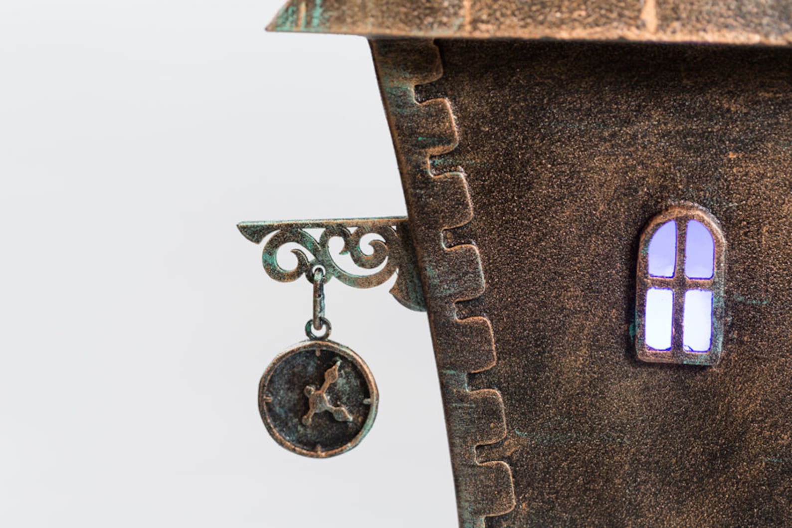 Handmade Forged Mailbox Bronze Color LED Lighting Colored - Etsy