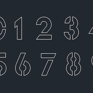 Plantilla de números en formato DXF y DWG para corte láser y plasma ...