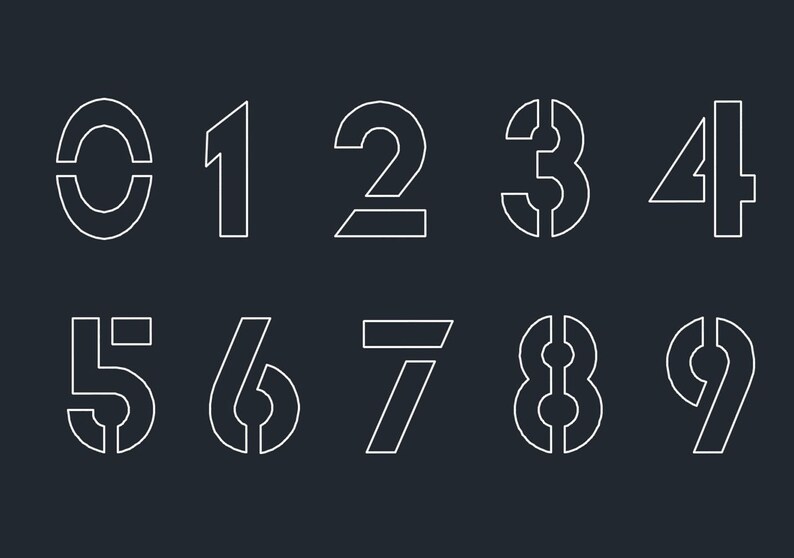 Number Stencil in DXF and DWG Format for Laser and Plasma Cutting - Etsy