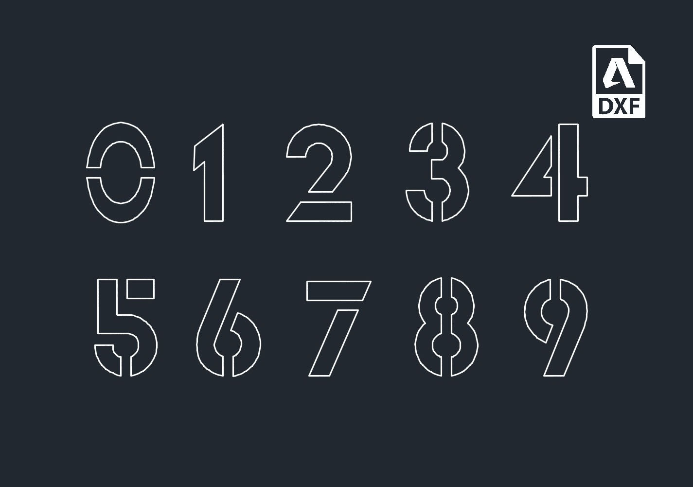 Plantilla de números en formato DXF y DWG para corte láser y plasma ...