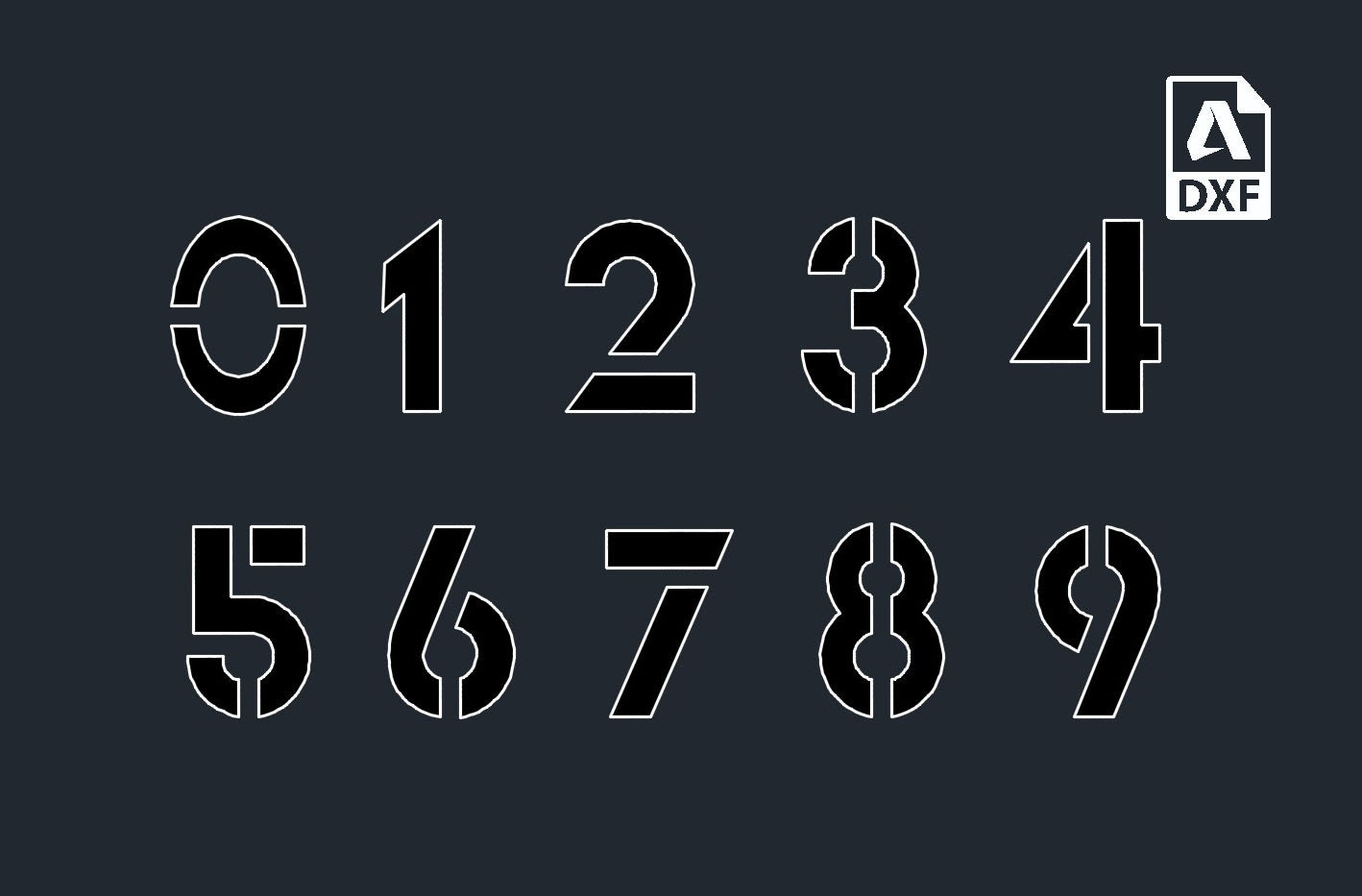 Number Stencil in DXF and DWG Format for Laser and Plasma - Etsy UK