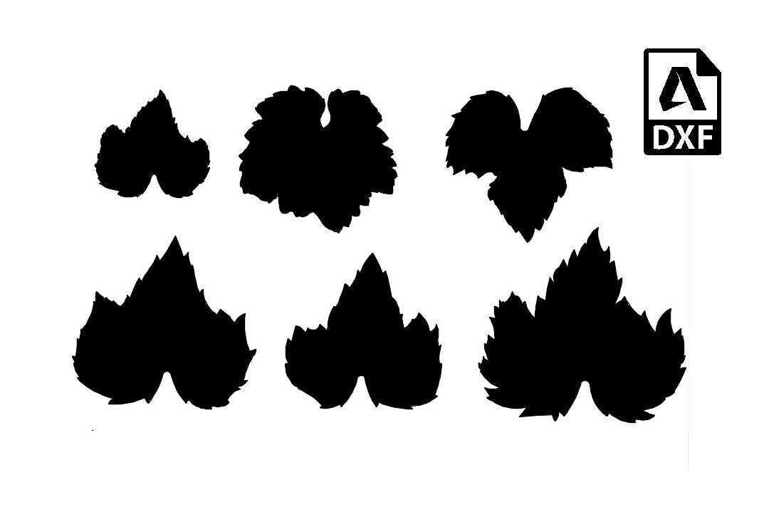Vine Leaves Drawing in DXF and DWG Format for Laser and Plasma Cutting ...