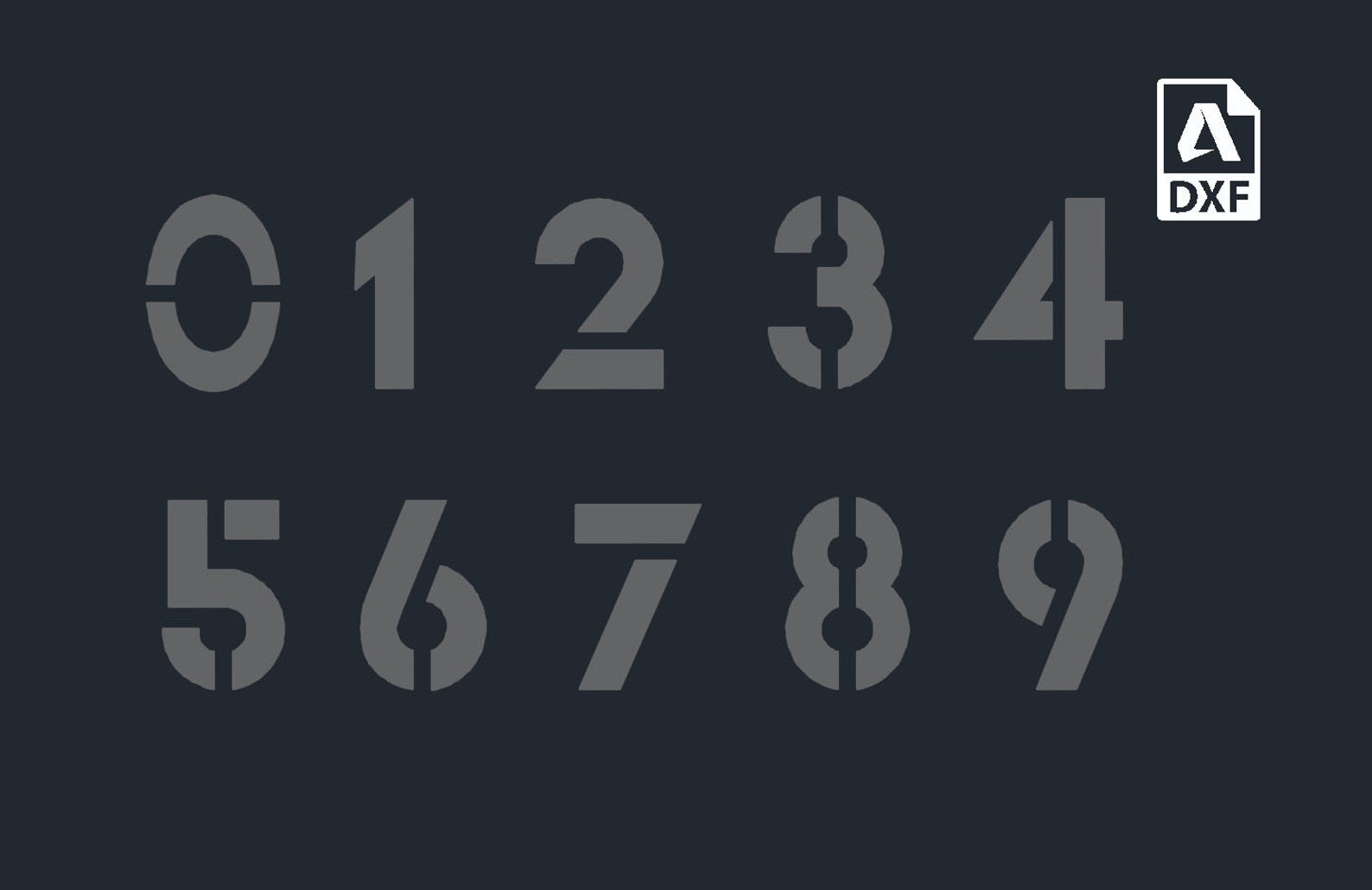 Number Stencil in DXF and DWG Format for Laser and Plasma Cutting - Etsy