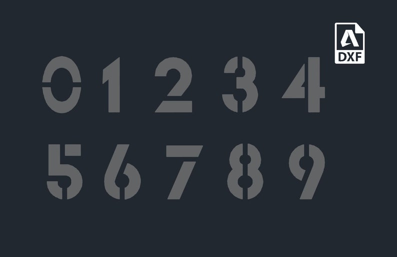 Number Stencil in DXF and DWG Format for Laser and Plasma Cutting - Etsy