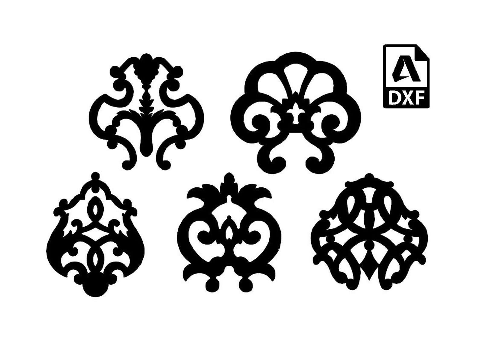 Keys Decorative Drawing in DXF and DWG Format for Laser and - Etsy