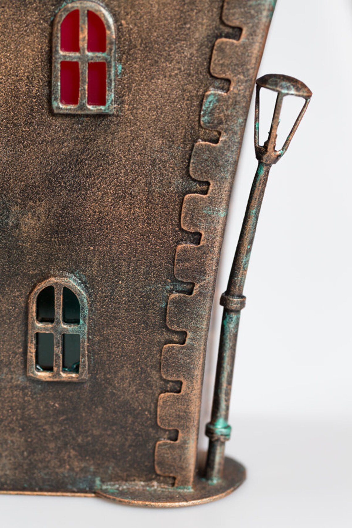 Handmade Forged Mailbox Bronze Color LED Lighting Colored - Etsy