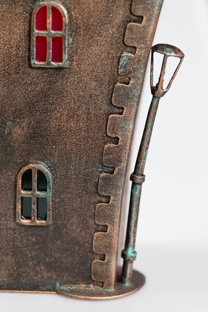 Handmade Forged Mailbox Bronze Color LED Lighting Colored - Etsy