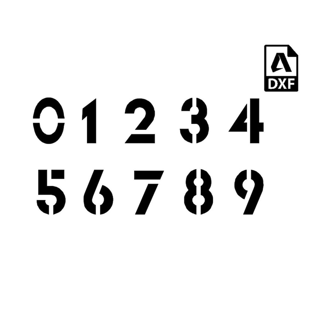 Plantilla de números en formato DXF y DWG para corte láser y plasma ...