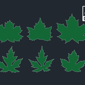 Maple Leaves Drawing in DXF and DWG Format for Laser Cutting - Etsy