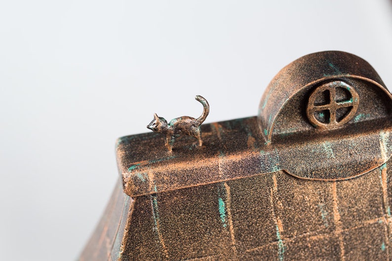 Handmade Forged Mailbox Bronze Color LED Lighting Colored - Etsy