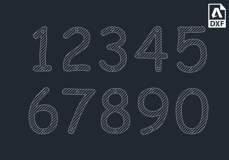Номер дома с отверстием в форматах DXF и DWG для лазерной - Etsy