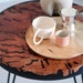 22 Inch Round Burl Wood Coffee Table, Modern Live Edge Side Table ...