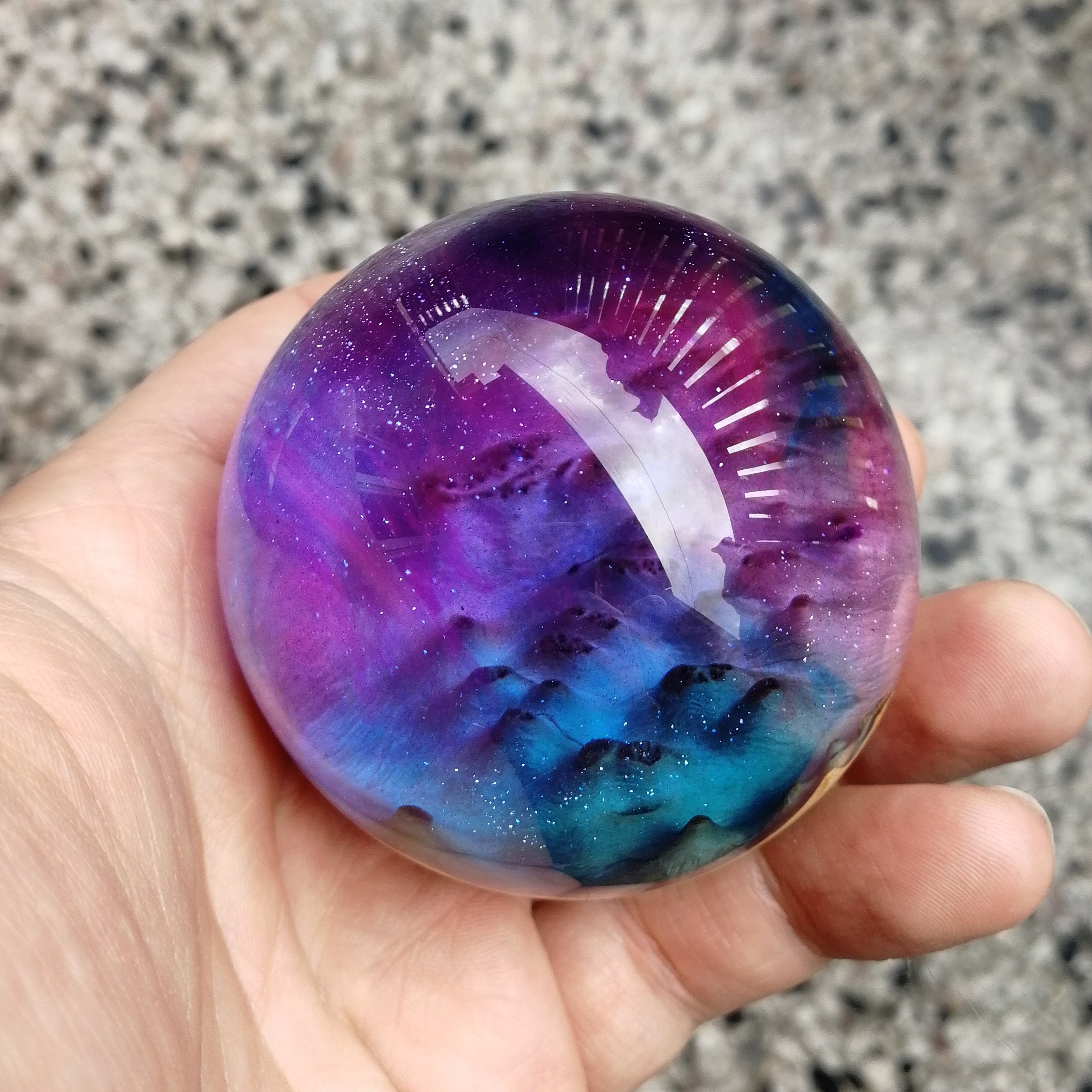 Galaxy Resin Paperweight Resin and Wood Hybrid Sphere Resin - Etsy ...