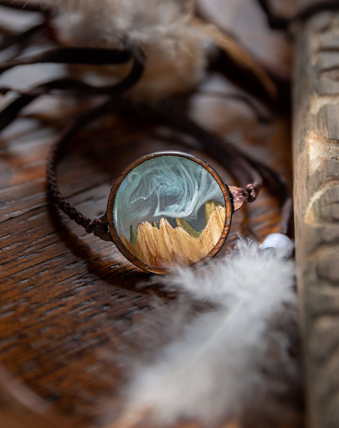 Air Element Bracelet, Alchemy Jewelry, Air Symbol Bracelet, Wood and ...