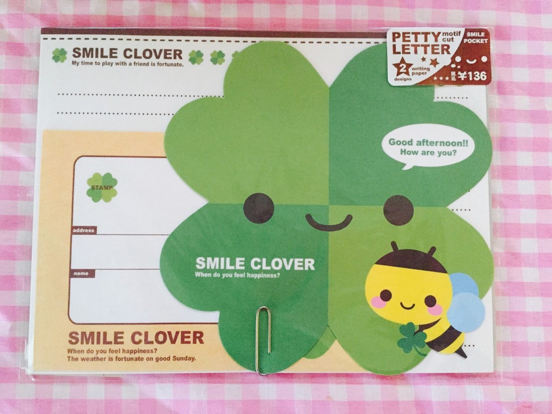 RARE Q-lia Smile Clover Letter Set Kawaii - Etsy