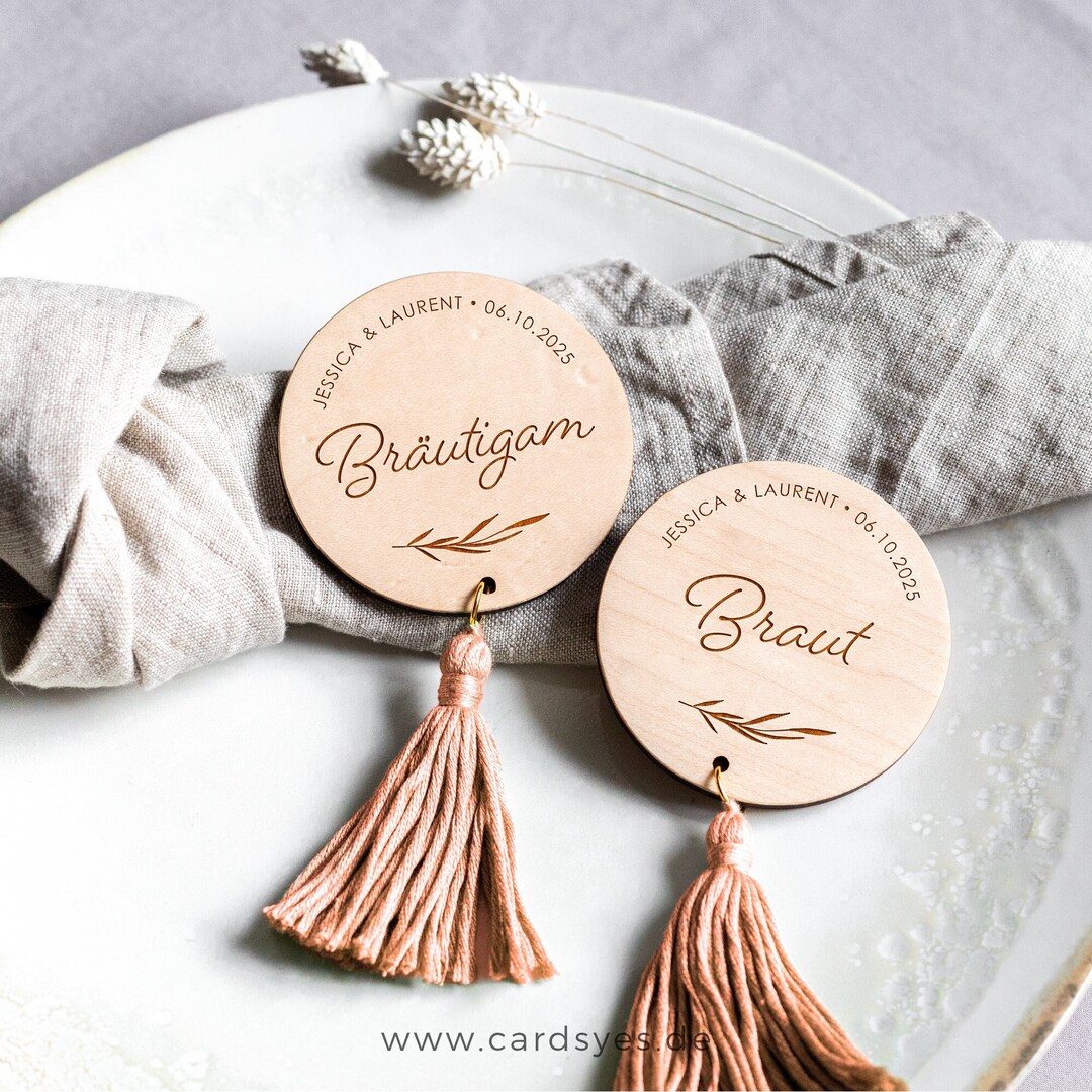 Place Cards Wedding Name Plate Wood Magnet Table Decoration - Etsy