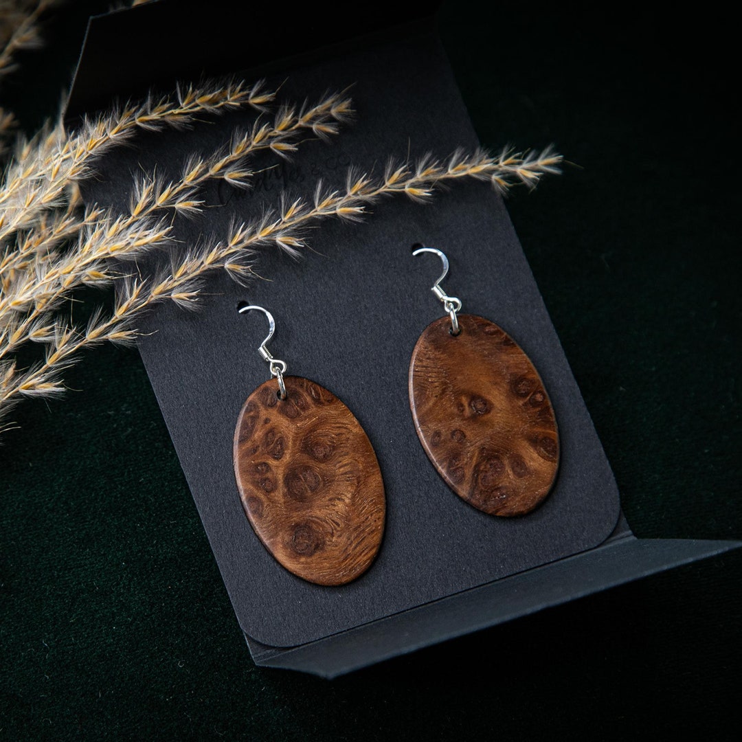 Wooden Earrings, Lightweight Wooden Earrings, Women's Natural Jewelry ...