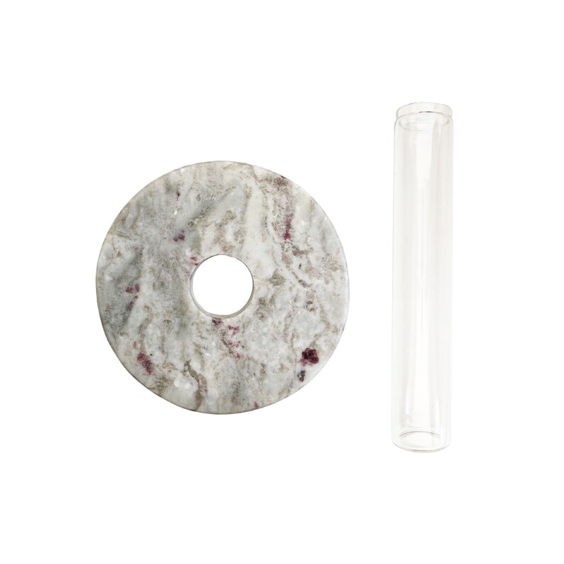 UPCYCLED STONE Prop Disc + Glass Tube - Etsy