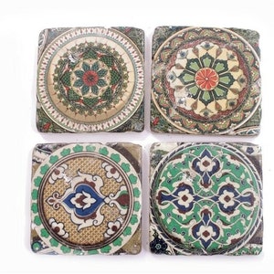 Set 4 French Shabby Chic Ceramic Tile Coasters Various Styles - Etsy UK