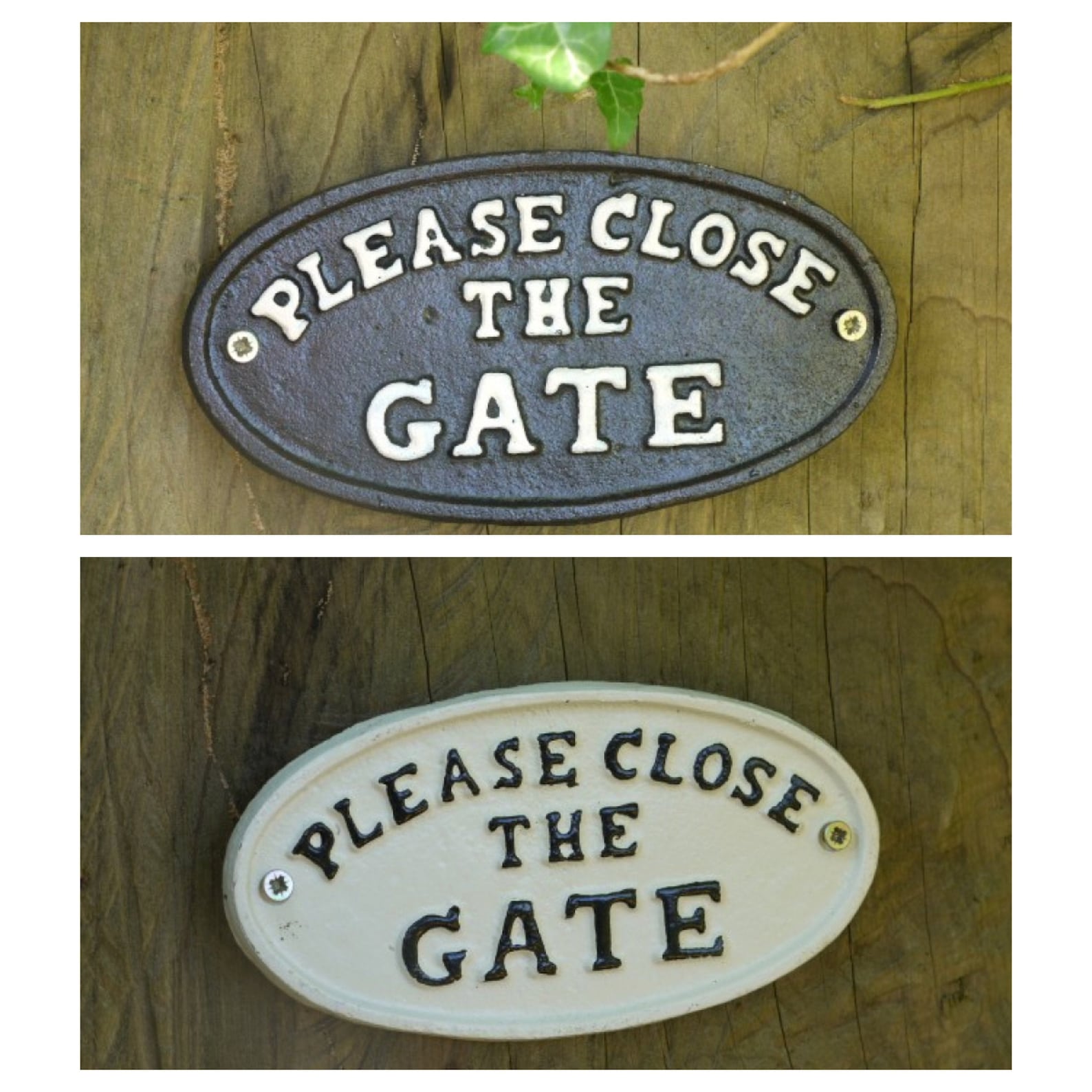 Vintage Style Cast Iron Please Close the Gate Wall Gate Sign Outdoor ...