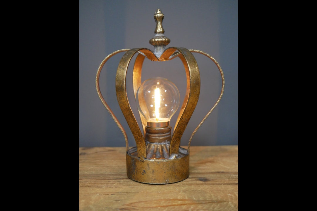 Gold Crown Metal Light Battery Operated Vintage Style With Bulb - Etsy