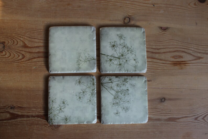 Set 4 French Shabby Chic Ceramic Tile Coasters White - Etsy UK