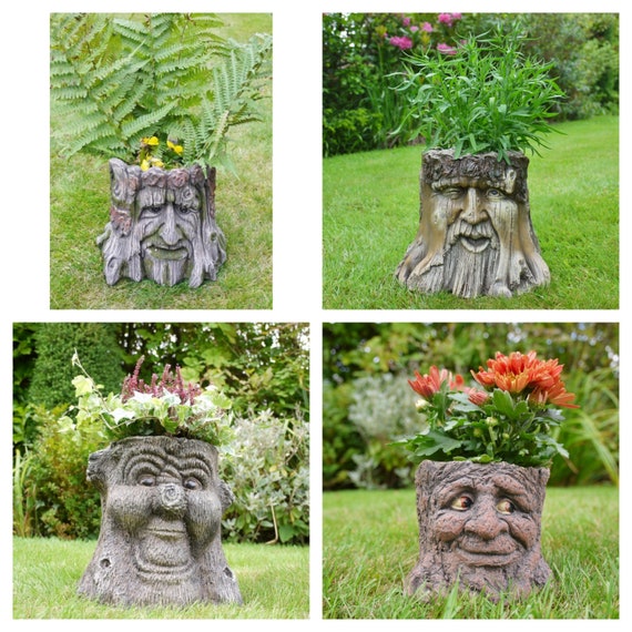 Tree Trunk Stump Planters Garden Patio Tree Man Plant Pot ON | Etsy UK