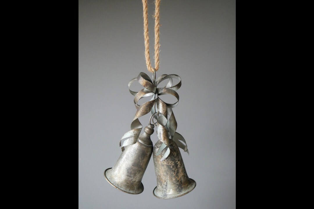 Vintage Style Metal Christmas Bells With Hanging Rope - Etsy UK
