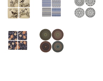 Set 4 French Shabby Chic Ceramic Tile Coasters White - Etsy UK