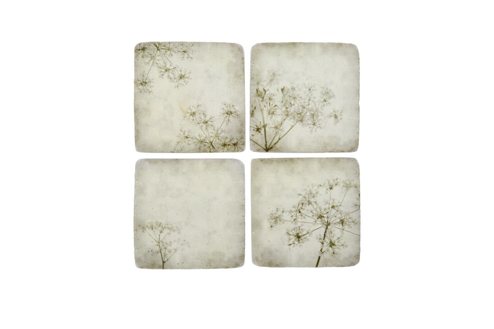 Set 4 French Shabby Chic Ceramic Tile Coasters White - Etsy UK