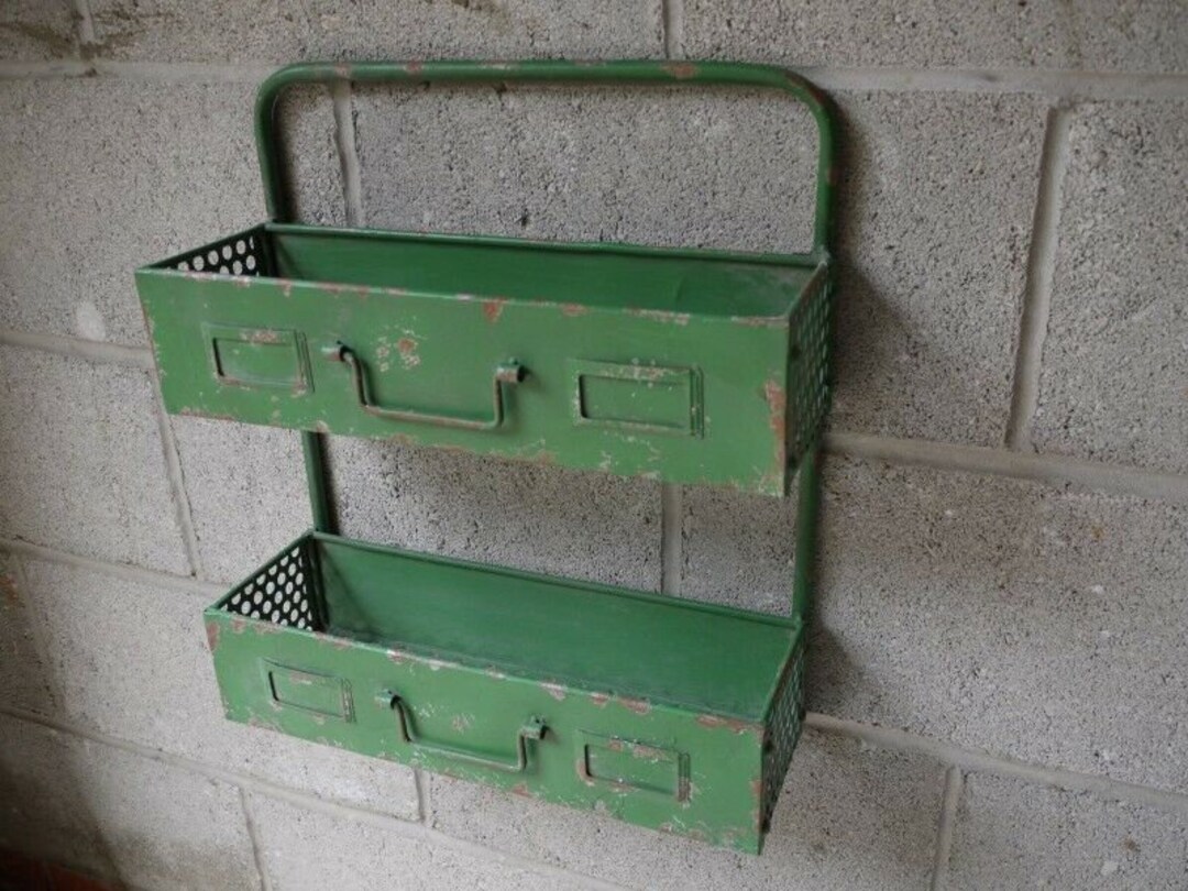 Industrial Vintage Retro Style Storage Unit in Rusty Green Distressed ...