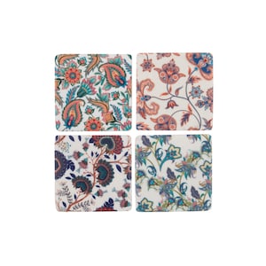 Set 4 French Shabby Chic Ceramic Tile Coasters Various Styles FREE ...