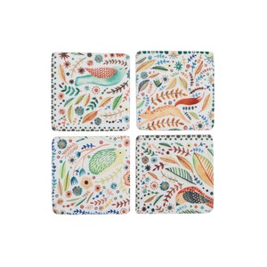 Set 4 French Shabby Chic Ceramic Tile Coasters Various Styles FREE ...