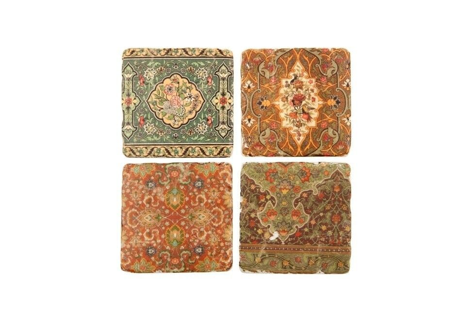 Set 4 French Shabby Chic Ceramic Tile Coasters Various Styles FREE ...