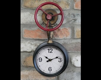 Vintage Industrial Style Pipe Clock Wall Steampunk Clock | Etsy UK